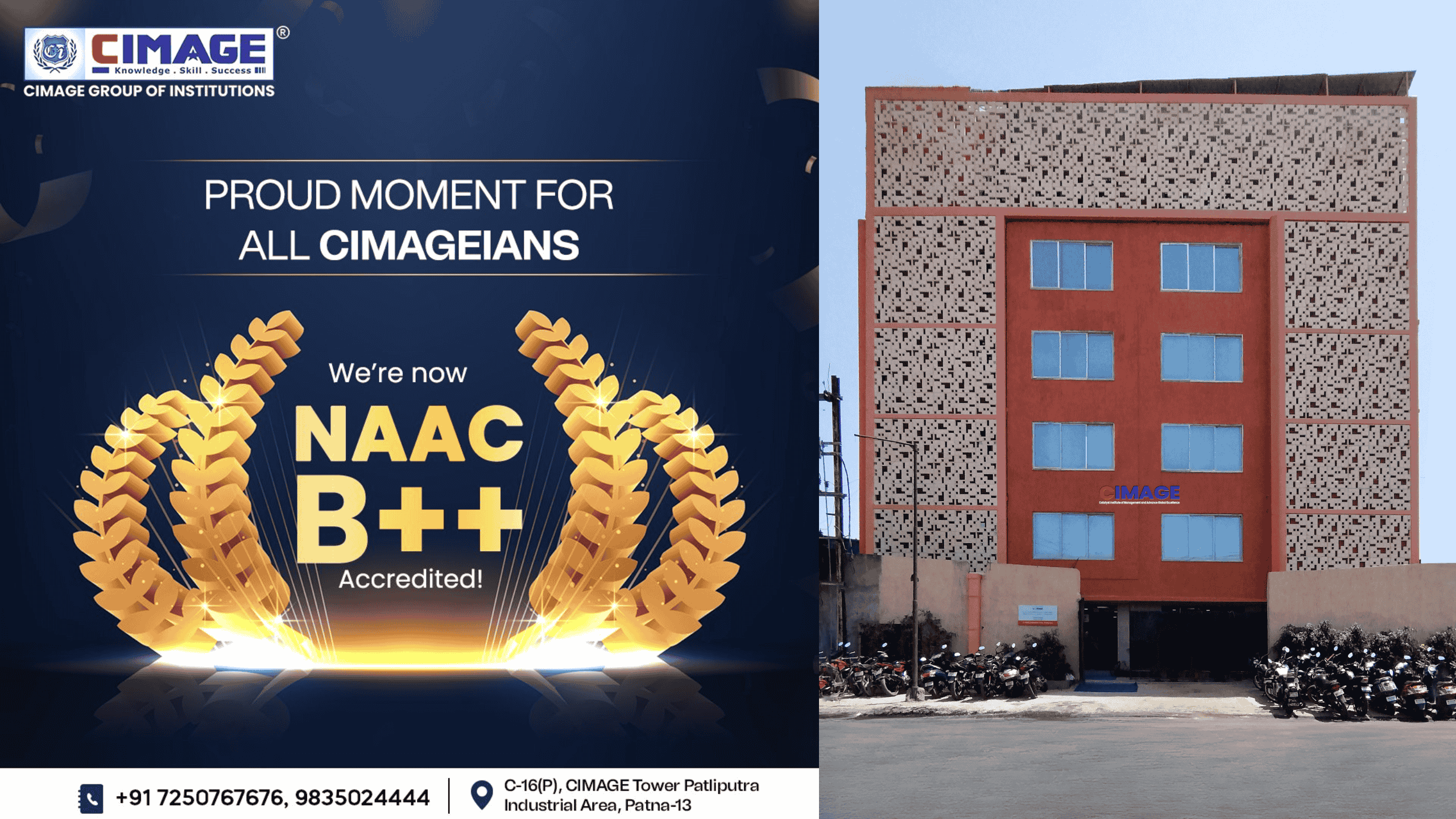 CIMAGE Professional College Achieves B++ Grade in NAAC Accreditation ...